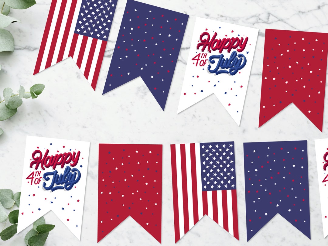 Fourth of July Printable Banner, 4th of July Banner, DIY Printable ...