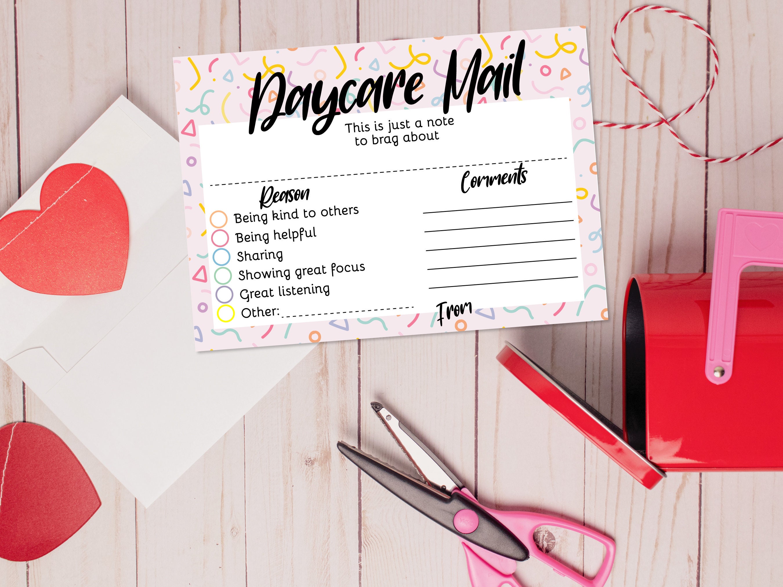 Daycare Mail, Note From Daycare Teacher, Daycare Report, Preschool ...