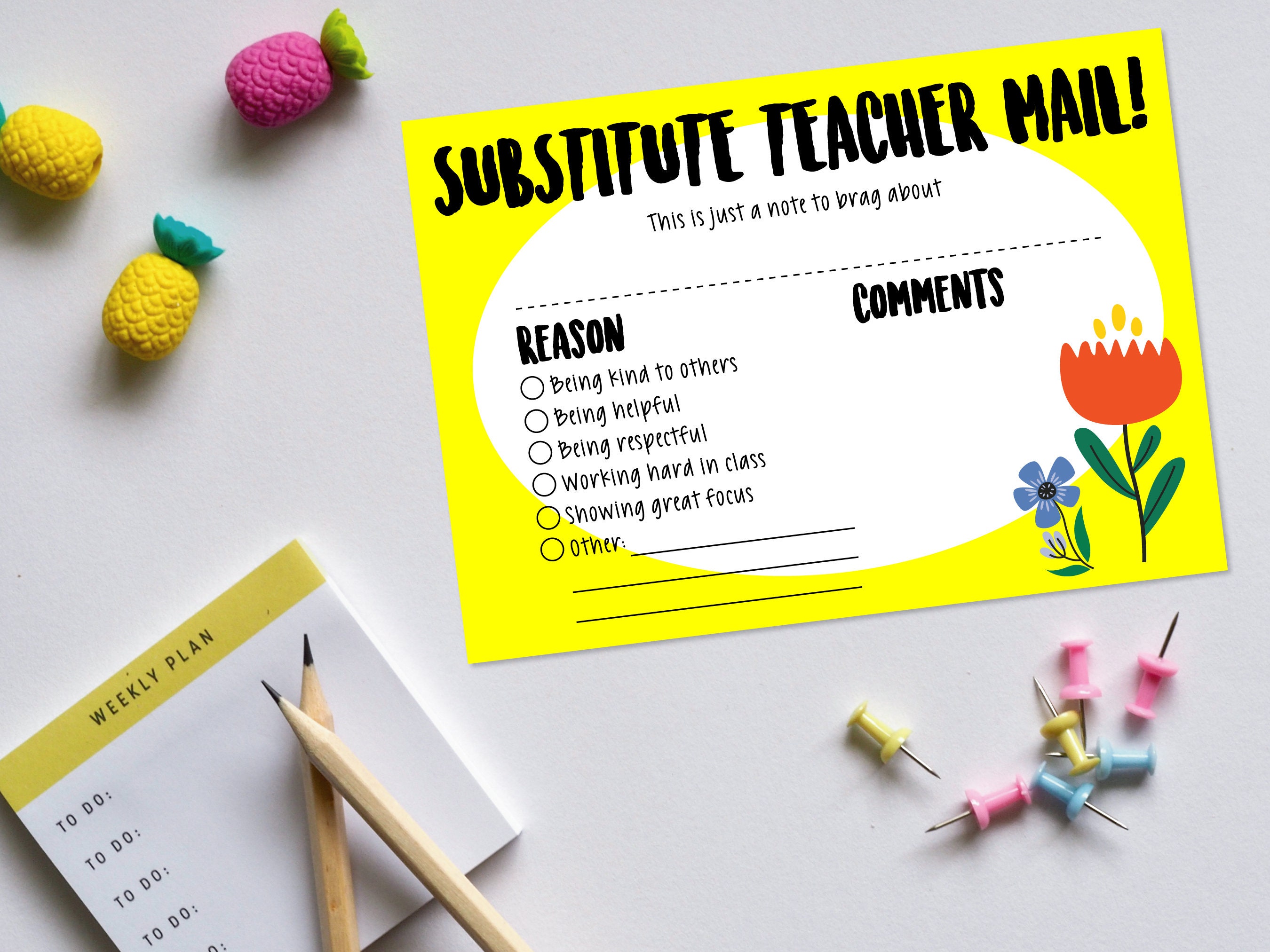 Substitute Teacher Note Printable, Substitute Teacher, Happy Mail ...