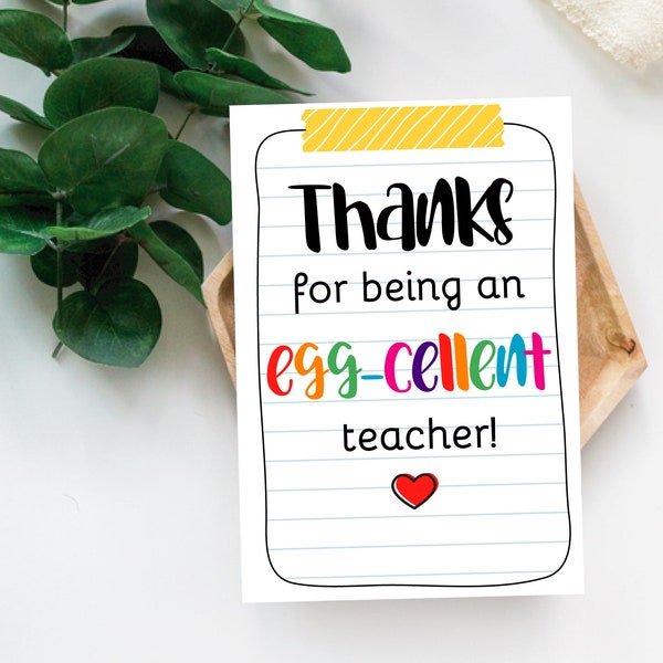 Teacher Appreciation Printable - Etsy