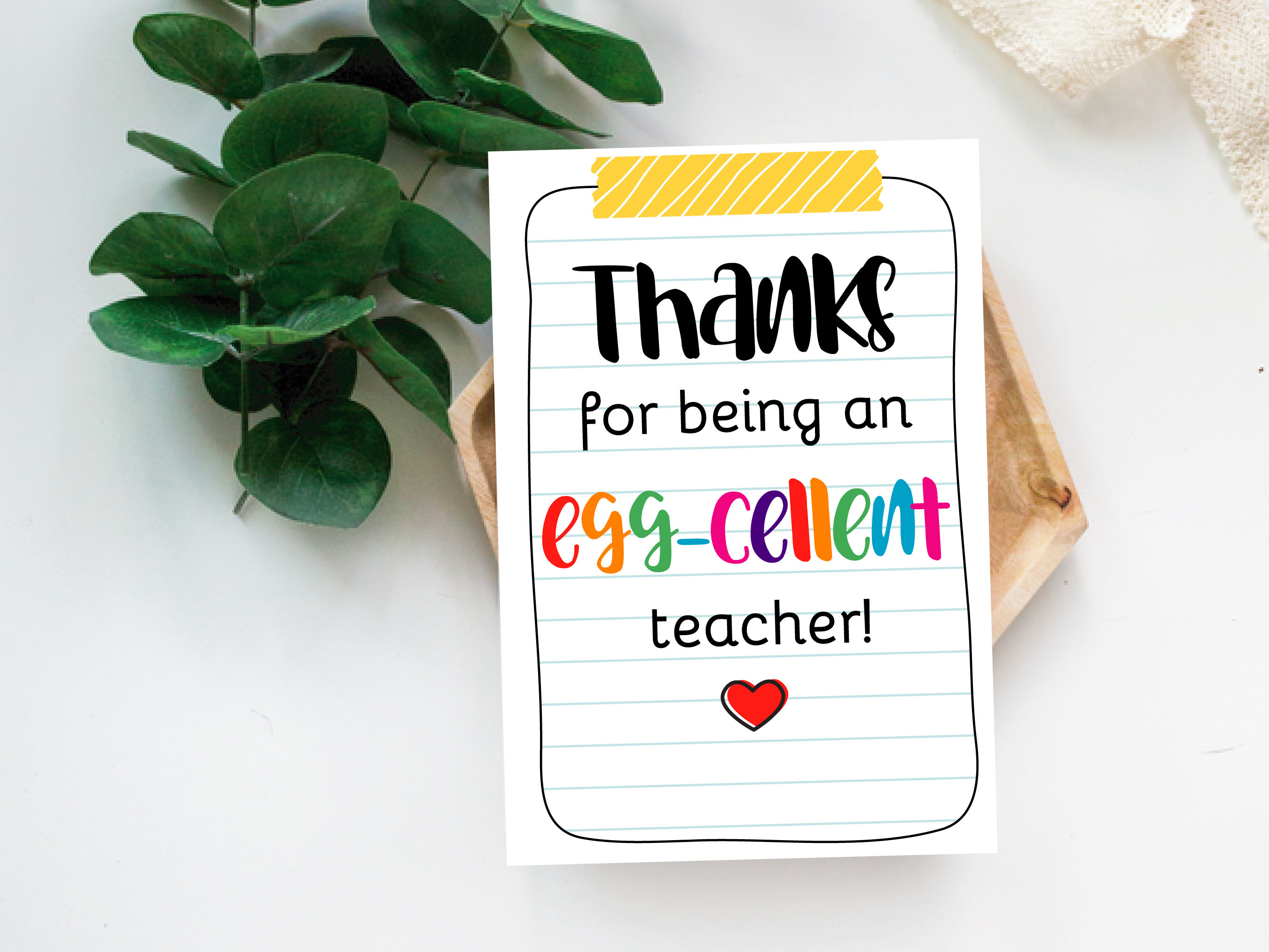 Teacher Appreciation Printable Tag, Graduation Gift, Egg-cellent ...