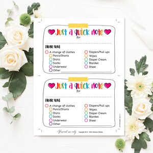 Daycare Mail, Daycare Note Home, Rainbow Daycare Card, Note From ...