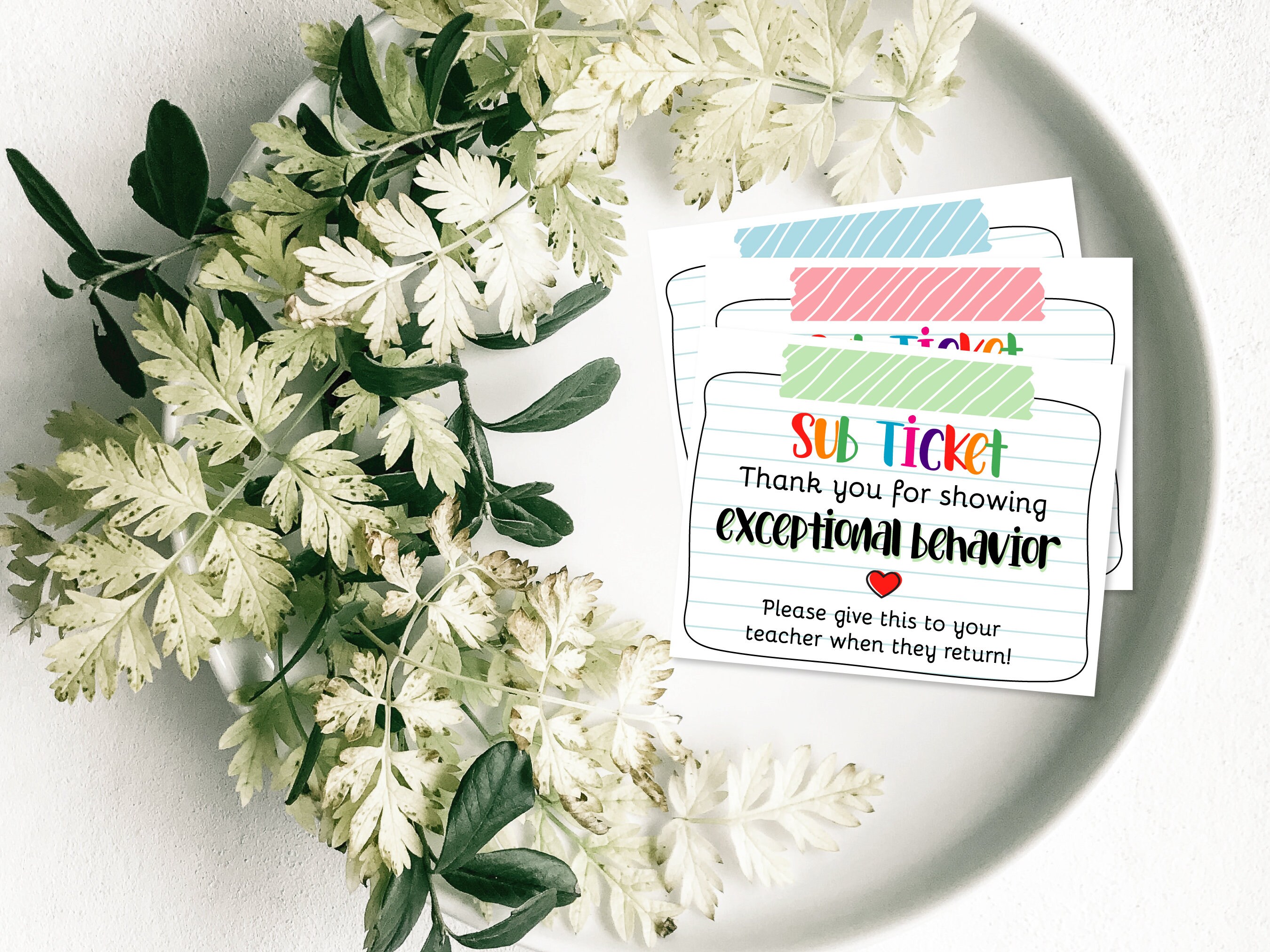 Teacher Resources Sub Ticket Printable Substitute Teacher - Etsy