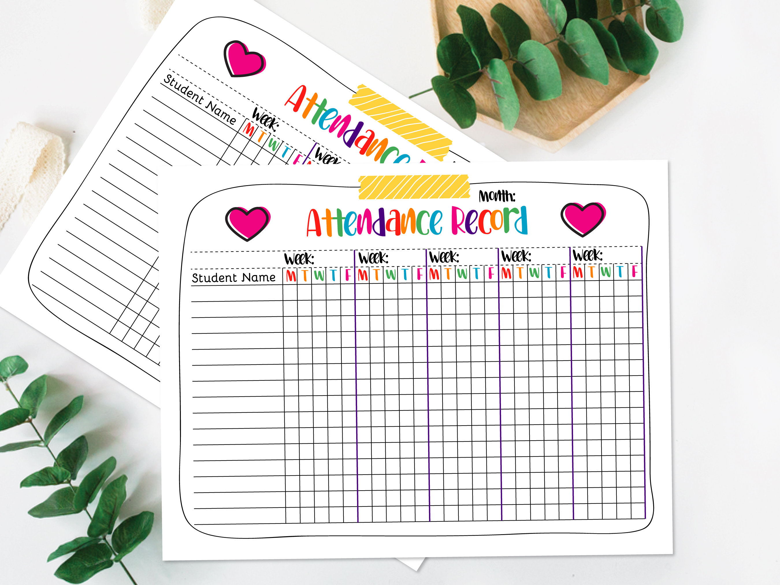 Homeschool Planner, Classroom Attendance Sheet, Teacher Log, Digital ...
