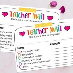 Teacher Mail, Note From the Teacher, Teacher Report, Teacher Brag ...