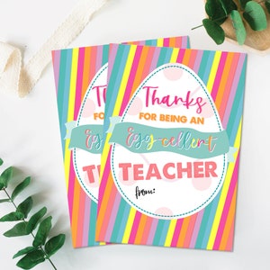 Thanks for Being an Eggcellent Teacher Easter Tags, From Student ...