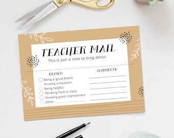 Boho Rainbow Teacher Mail - Note From the Teacher - Teacher Report ...