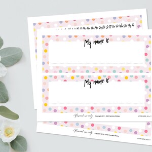 Editable Rainbow Classroom Labels Student Desk Plates Printable, Polka ...