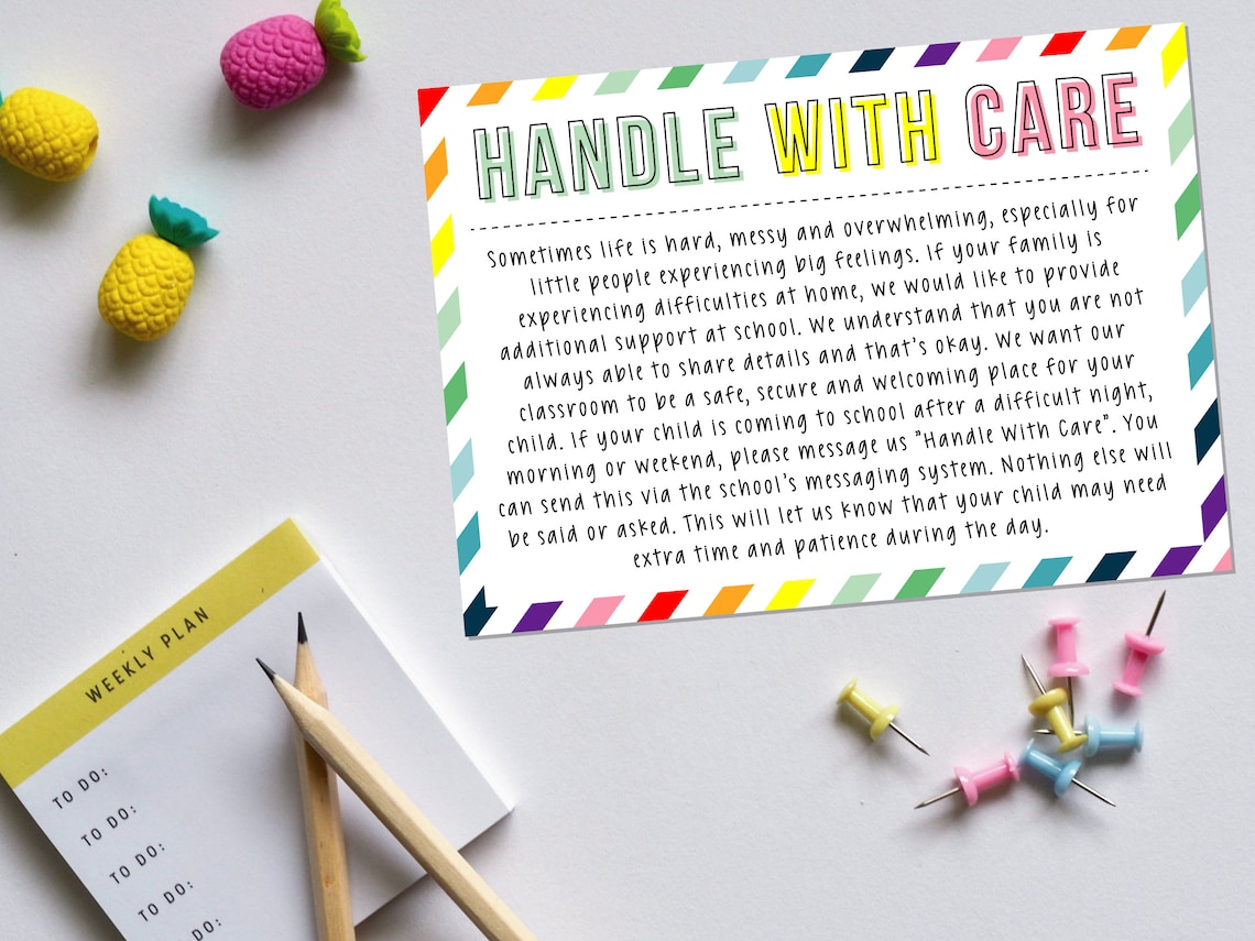 Rainbow Teacher Handle With Care, Messaging System, Teacher Resource ...