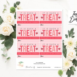 Such A Treat Having You as Our Student Valentine's Day Tags, From ...
