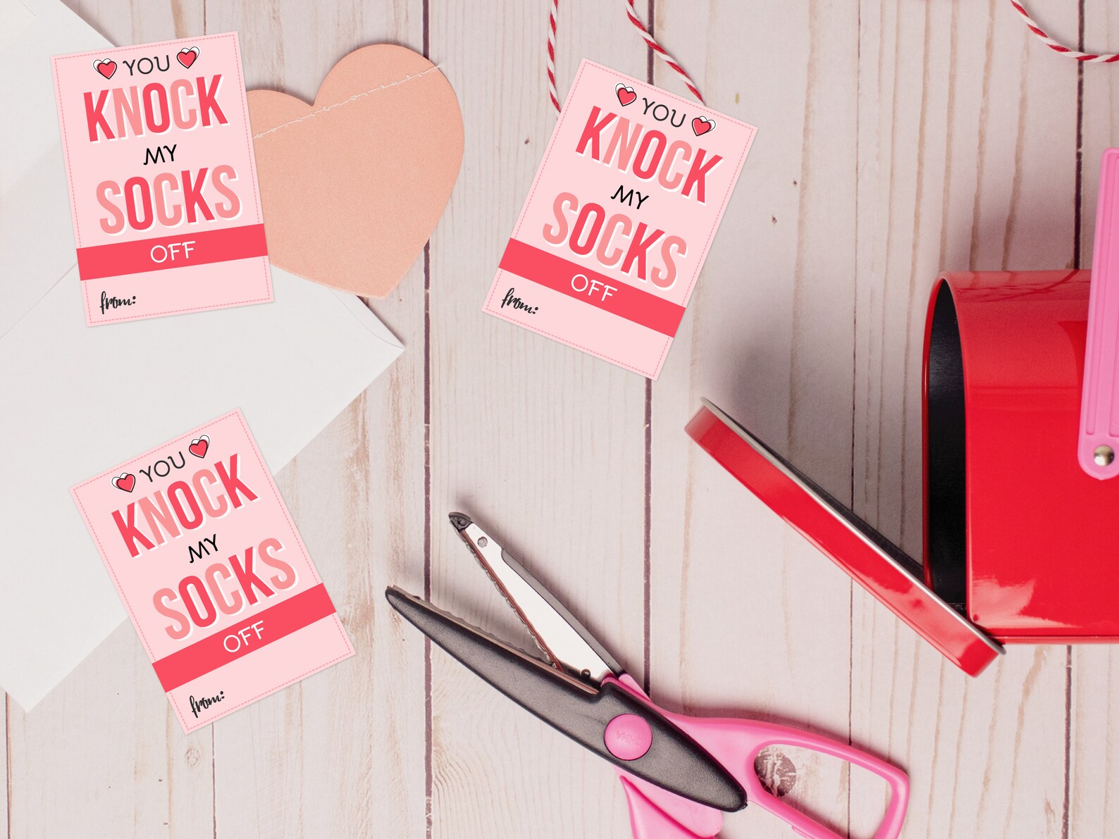 You Knock My Socks off Valentine's Day Tags, Printable Valentines ...