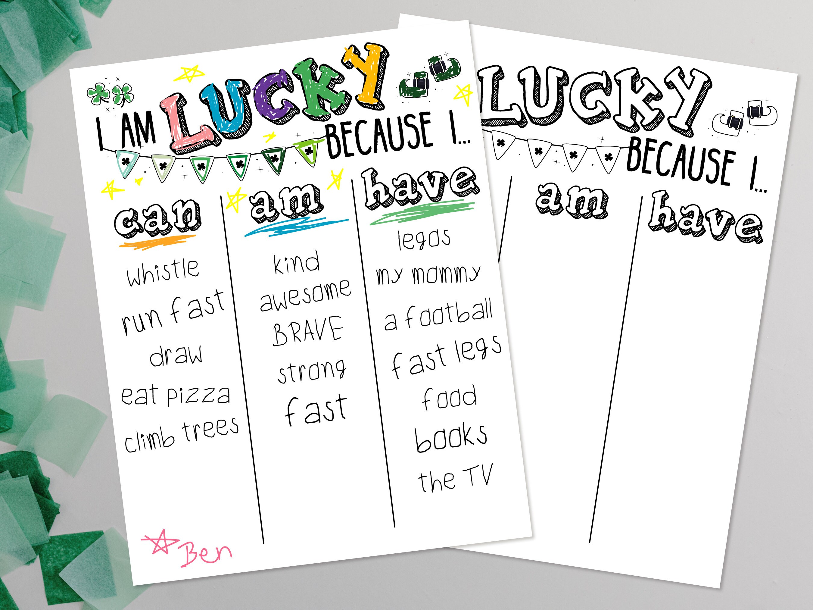 St Patrick's Day Classroom Activities, I Am Lucky Because I Can, Am ...