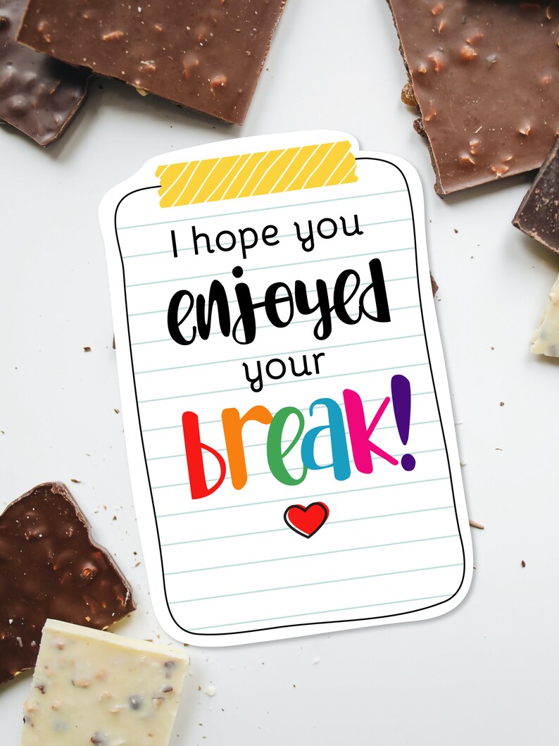 Teacher Appreciation Printable Tag Kitkat Break Teacher Gift - Etsy