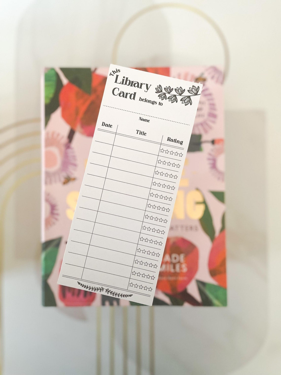 Printable Library Card Bookmark, Reading Log Bookmark, DIY Bookmark ...