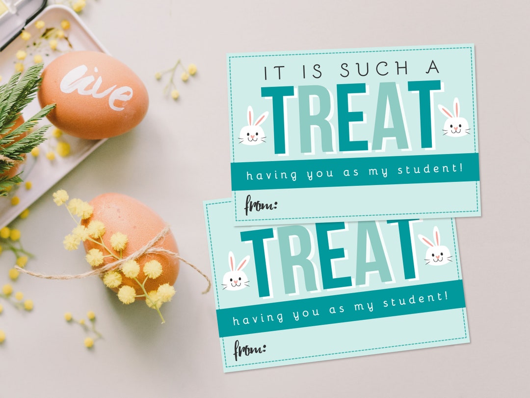 Such A Treat Having You as A Student Easter Tags, From Teacher Happy ...