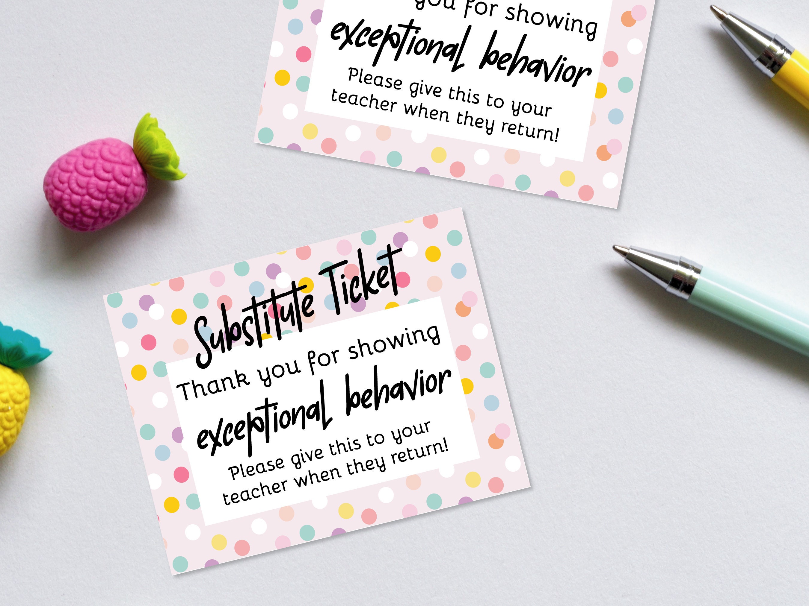 Sub Ticket Printable, Parent Communication, Substitute Teacher, Student ...