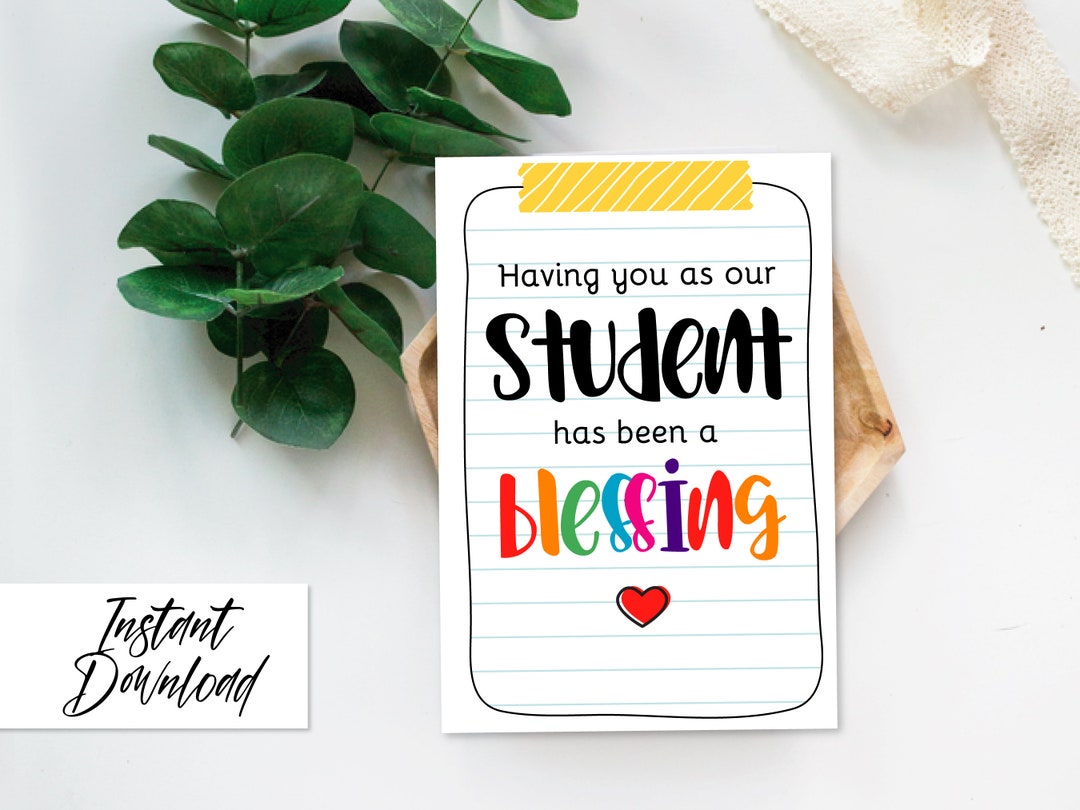 Student Thank You Printable Tag, Graduation Gift, Gift From Teachers ...