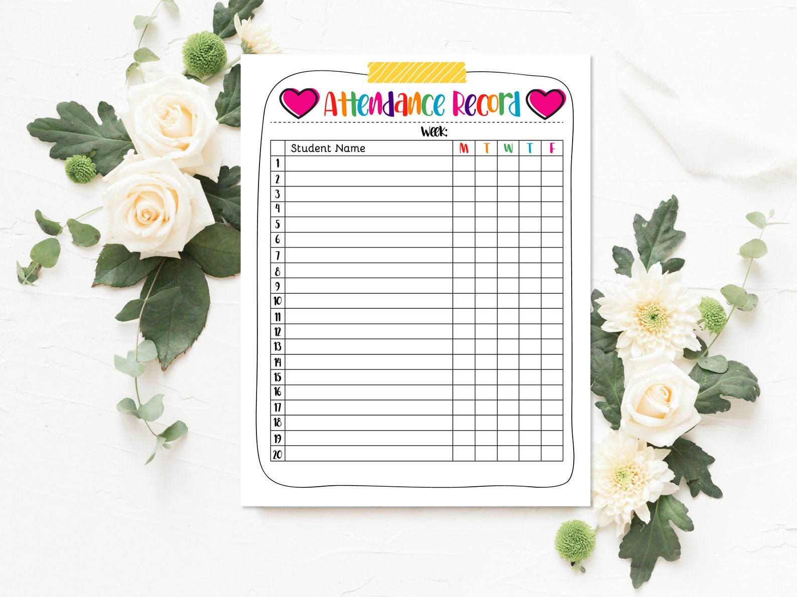 Homeschool Planner, Classroom Attendance Sheet, Teacher Log, Digital ...