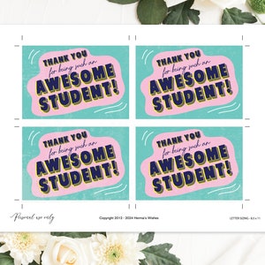 Student Appreciation Printable Tag, Graduation Gift, Awesome Student ...