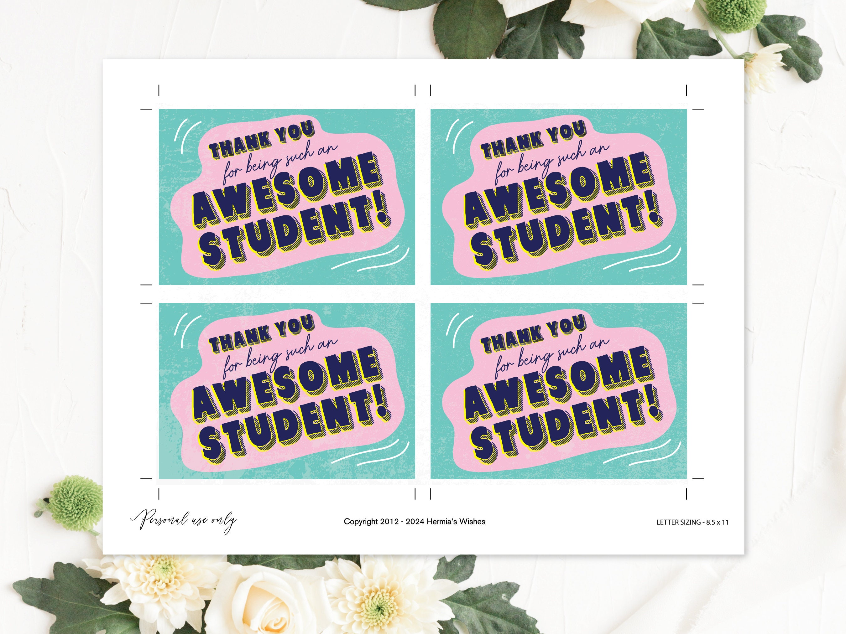 Student Appreciation Printable Tag, Graduation Gift, Awesome Student ...