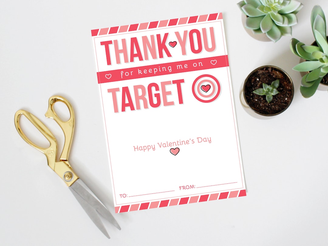 Thanks for Keeping Me on Target, Valentines Day Teacher Greeting Card ...