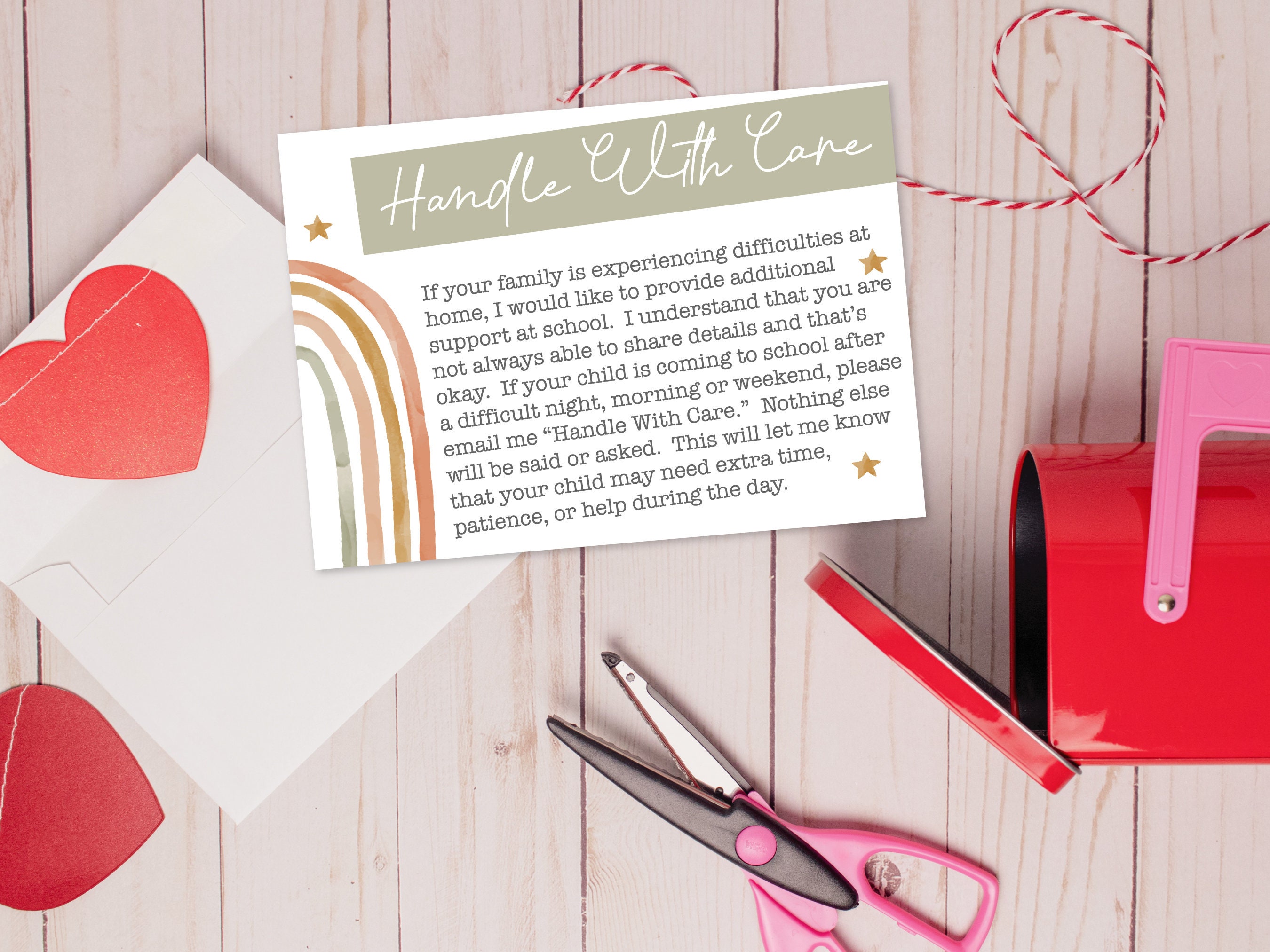 Boho Handle With Care Teacher Resource Teacher Mail Note - Etsy