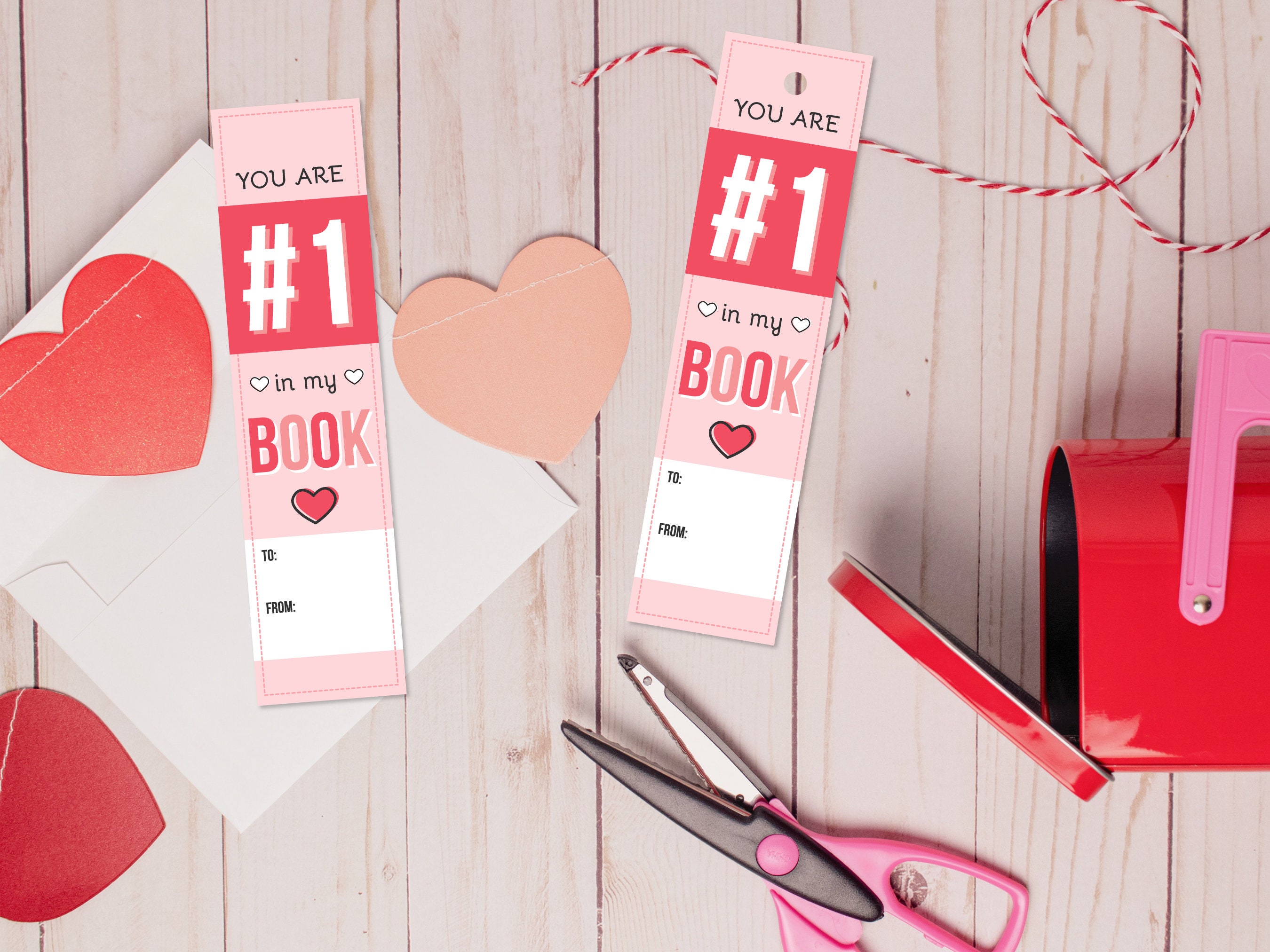 You Are #1 in My Book Valentine's Day Bookmark, From Teacher, Valentine ...