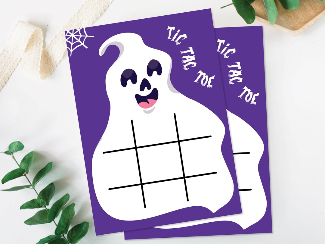Printable Halloween Tic Tac Toe, Halloween Game Cards, Halloween Party ...