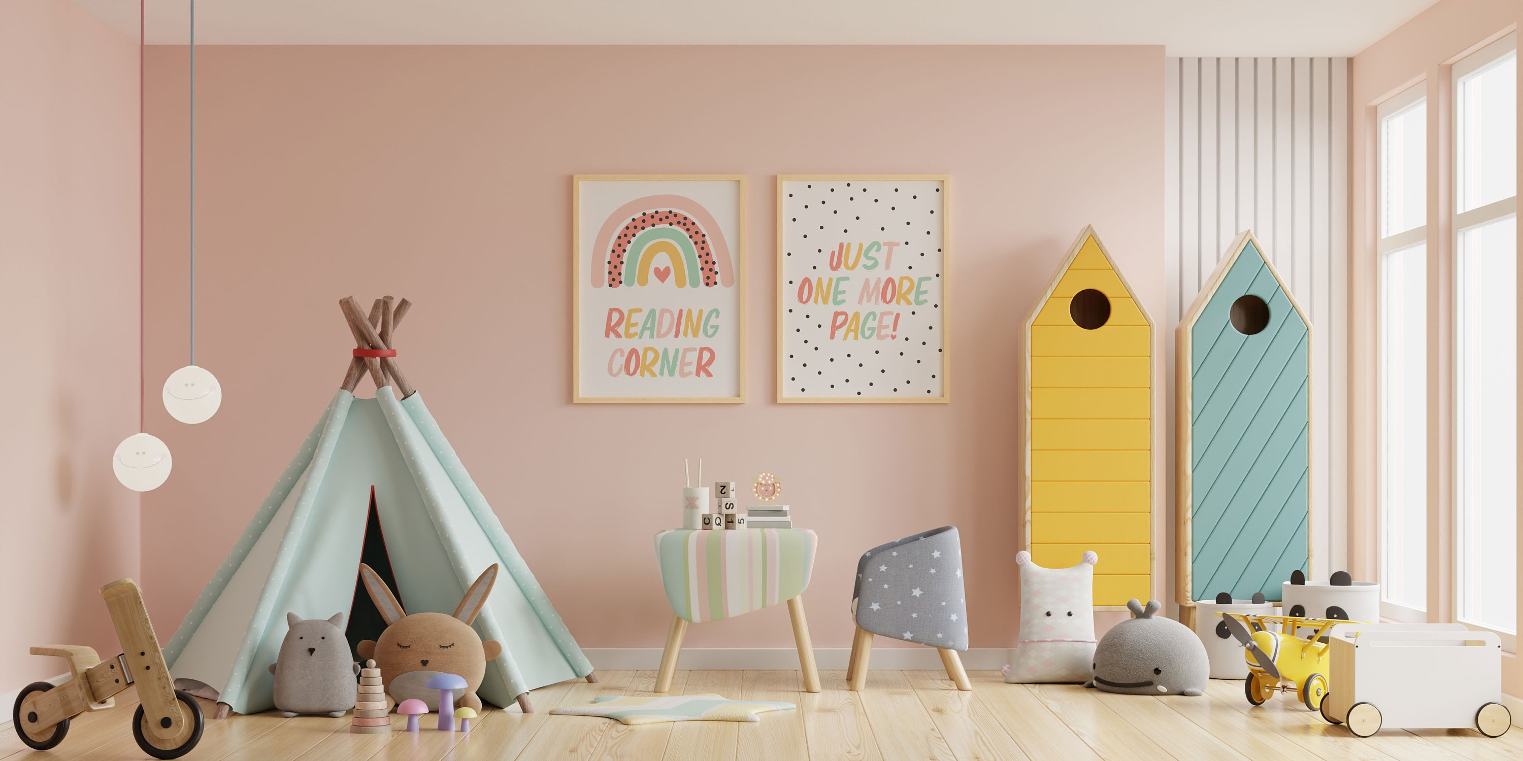 Rainbow Reading Corner Poster Set, Classroom Decor, Boho Nursery Wall ...