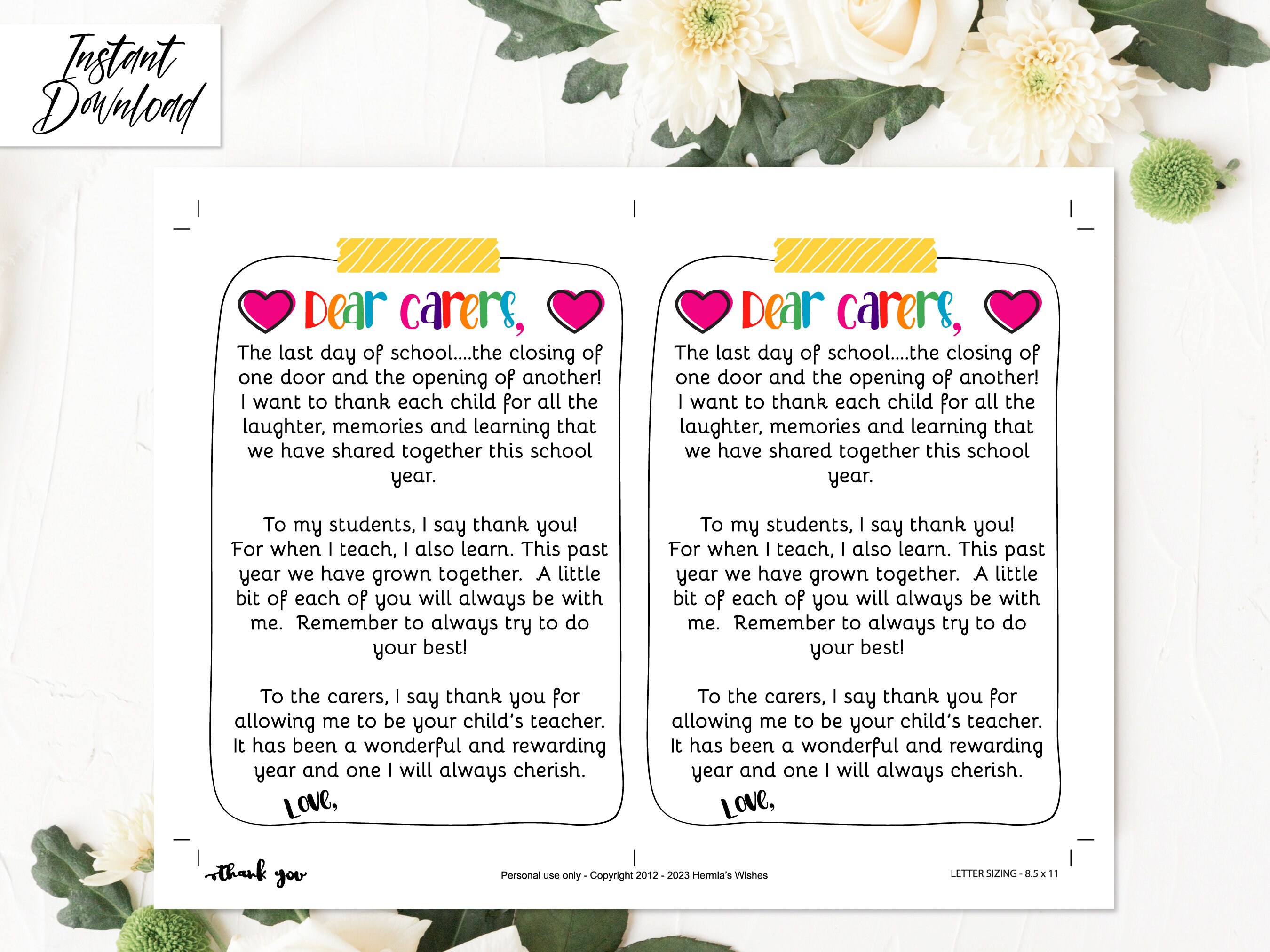 Thank You Letter From Teachers to Parents and Students, Teacher ...