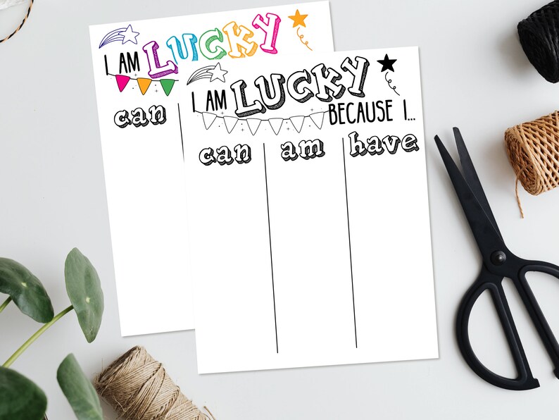 Gratitude Classroom Activities, I Am Lucky Because I Can, Am, Have ...