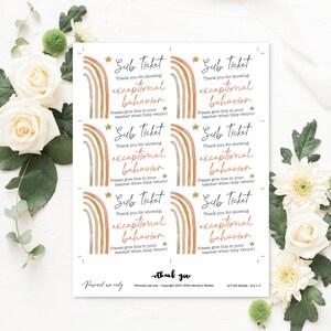 Boho Teacher Resources Sub Ticket Printable, Substitute Teacher ...