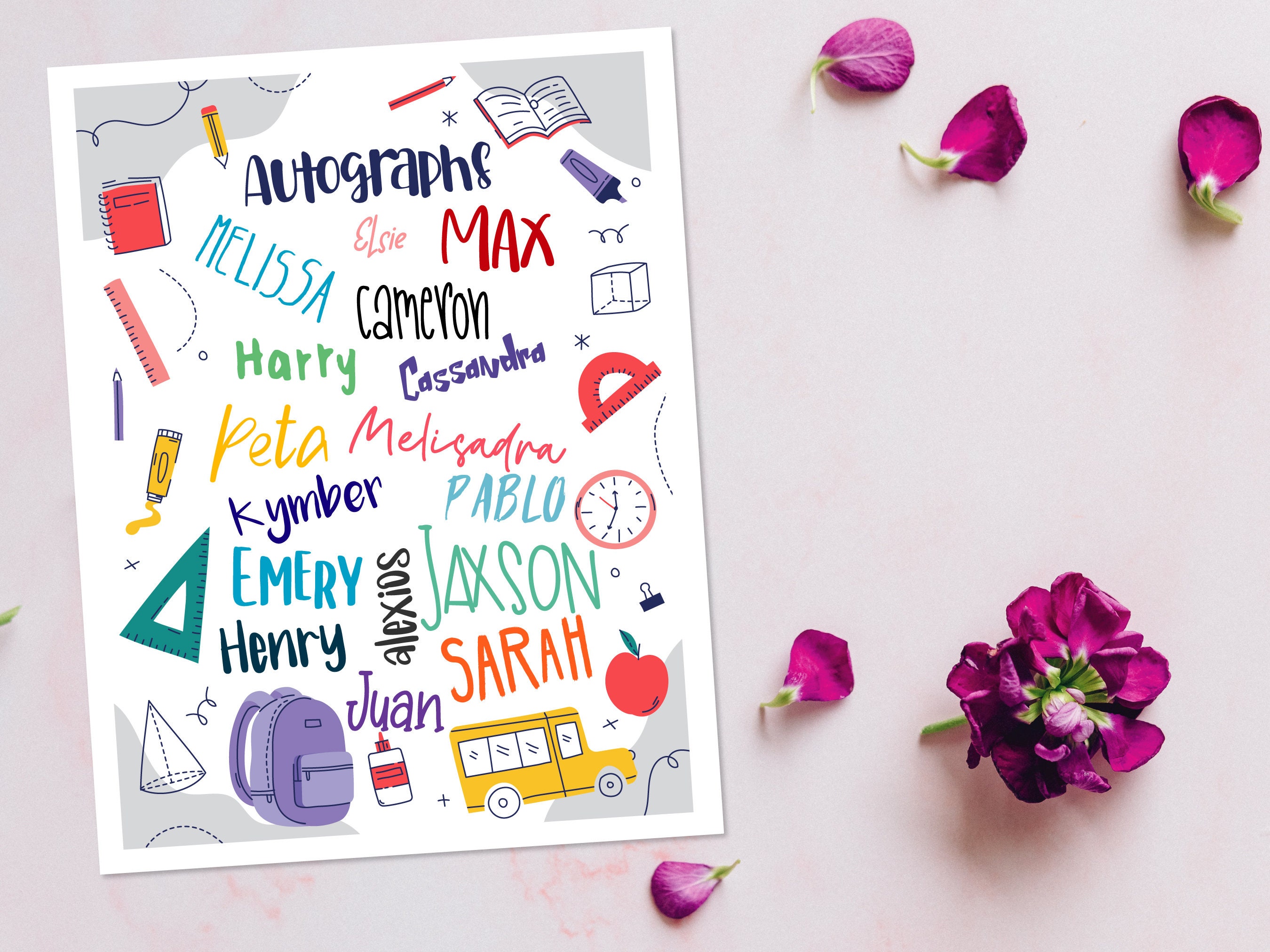 Classroom Autographs Teacher Resources End of the Year - Etsy