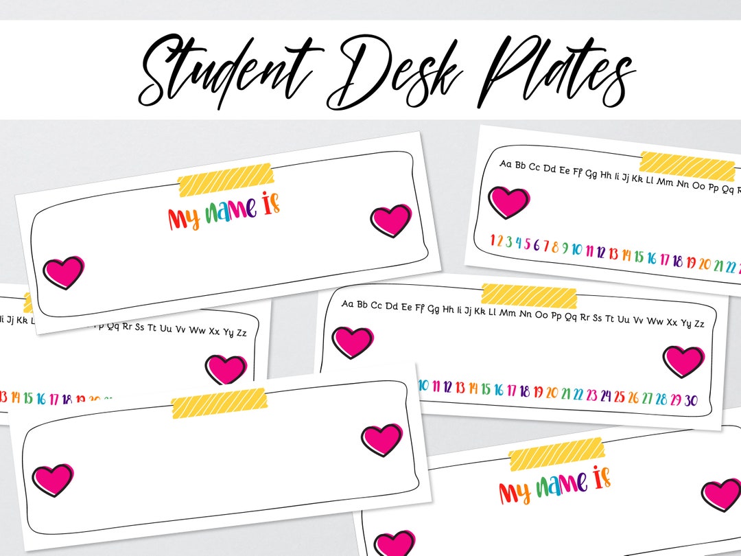 Rainbow Classroom Labels Student Desk Plates Printable, Fun Classroom ...