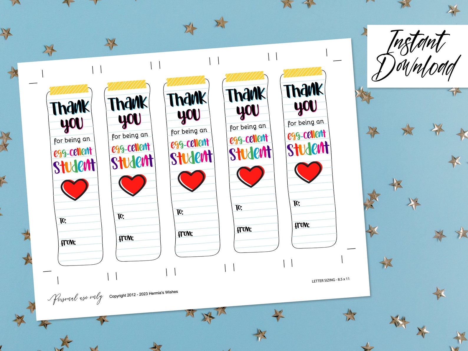 Student Printable Bookmark From Teacher, Eggcellent Student, Student ...