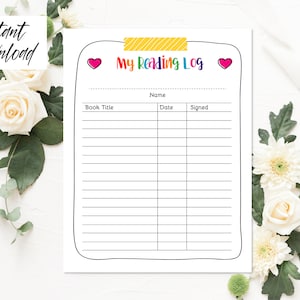 Printable Reading Log, Classroom Activity, Classroom Template, Teacher ...