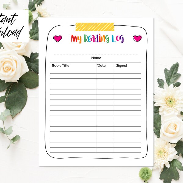 Teacher Reading Log Template - Etsy