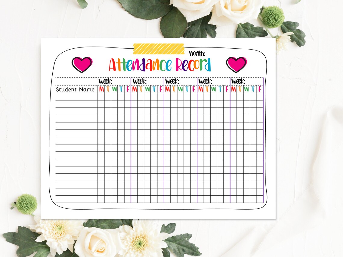 Homeschool Planner, Classroom Attendance Sheet, Teacher Log, Digital ...