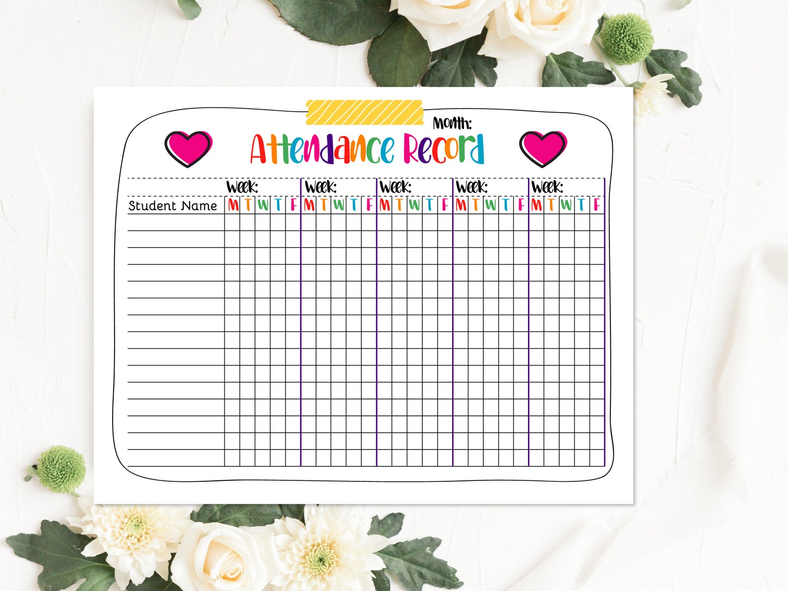 Homeschool Planner, Classroom Attendance Sheet, Teacher Log, Digital ...