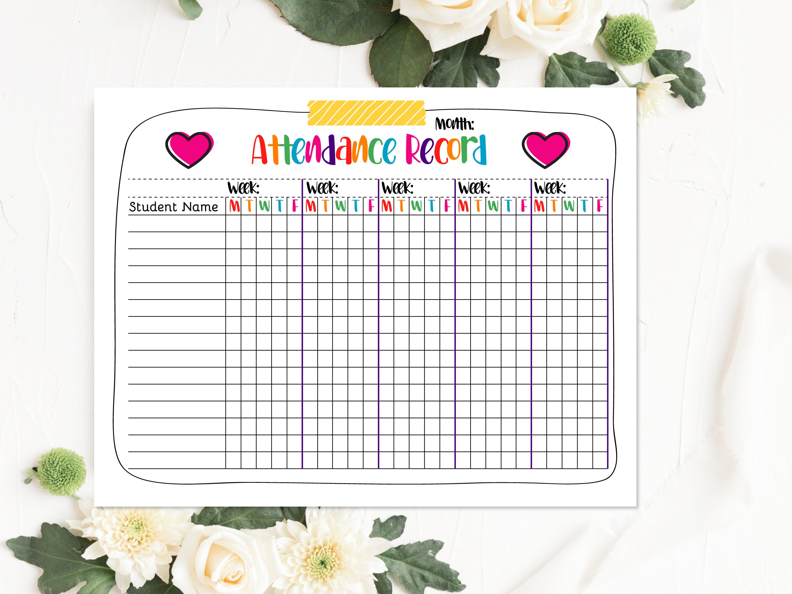 Homeschool Planner, Classroom Attendance Sheet, Teacher Log, Digital ...