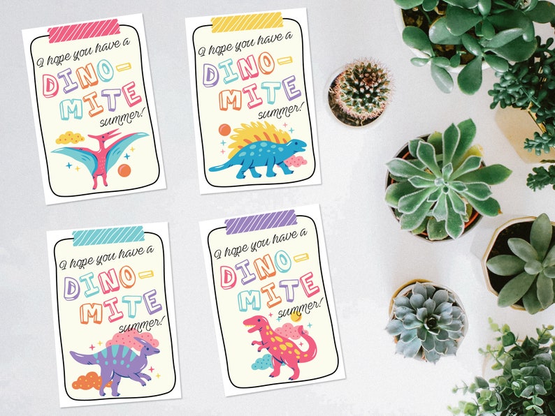 Dinomite Summer Printable Tag, End of Year Teacher Appreciation ...