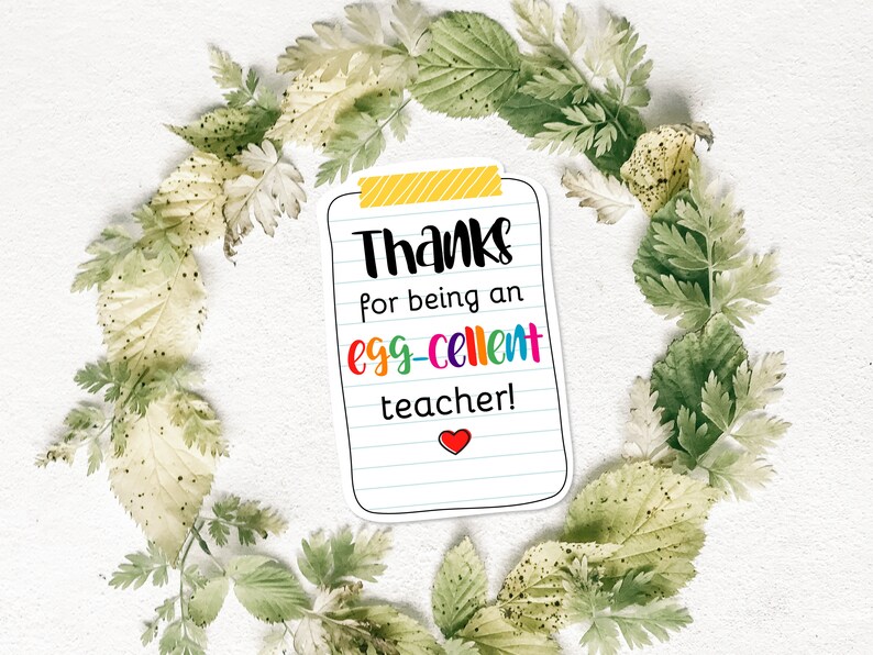 Teacher Appreciation Printable Tag, Graduation Gift, Egg-cellent ...