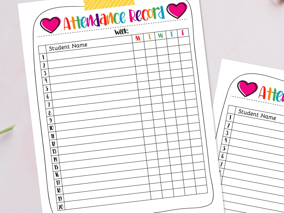 Homeschool Planner, Classroom Attendance Sheet, Teacher Log, Digital ...