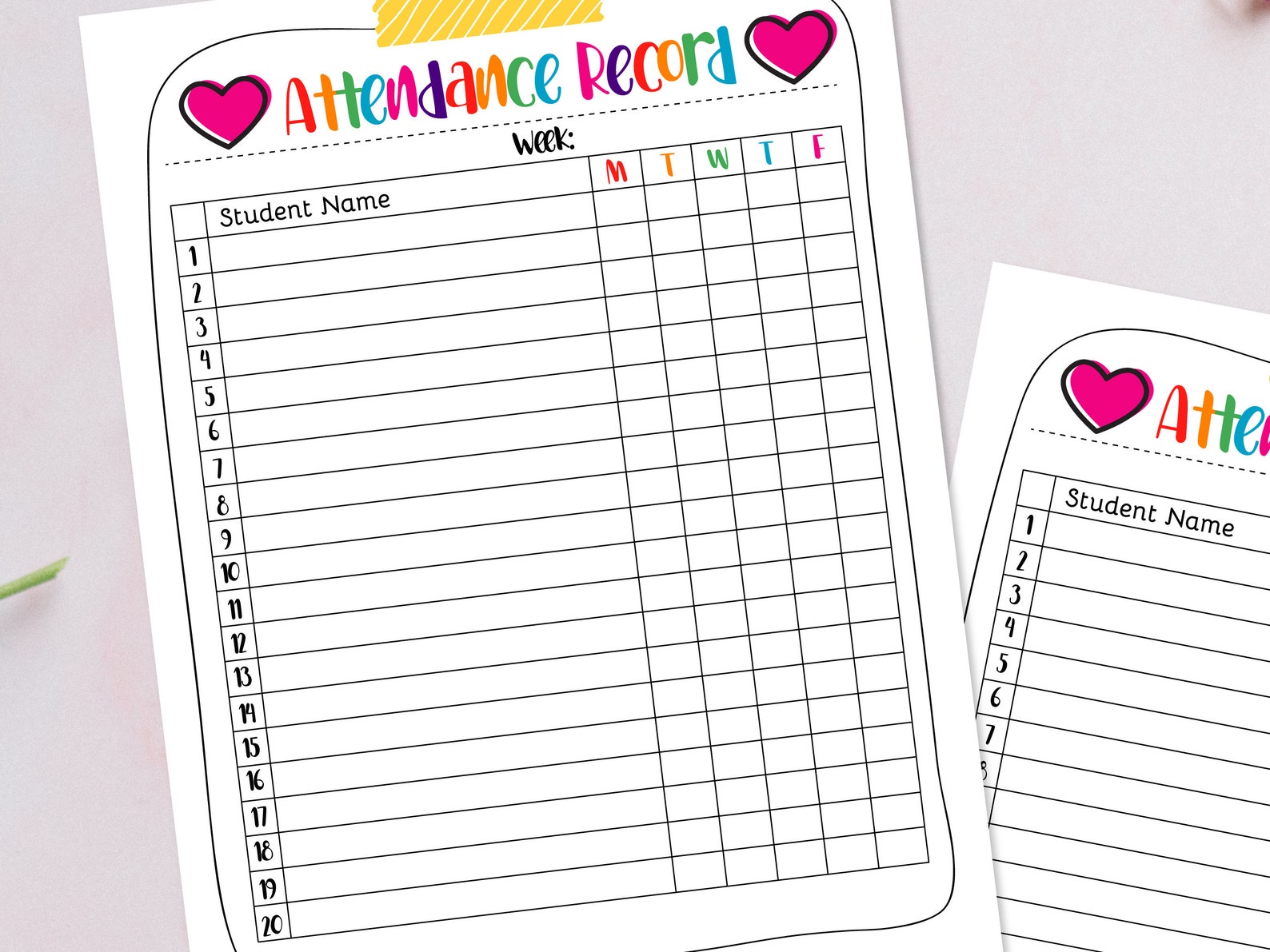 Homeschool Planner, Classroom Attendance Sheet, Teacher Log, Digital ...