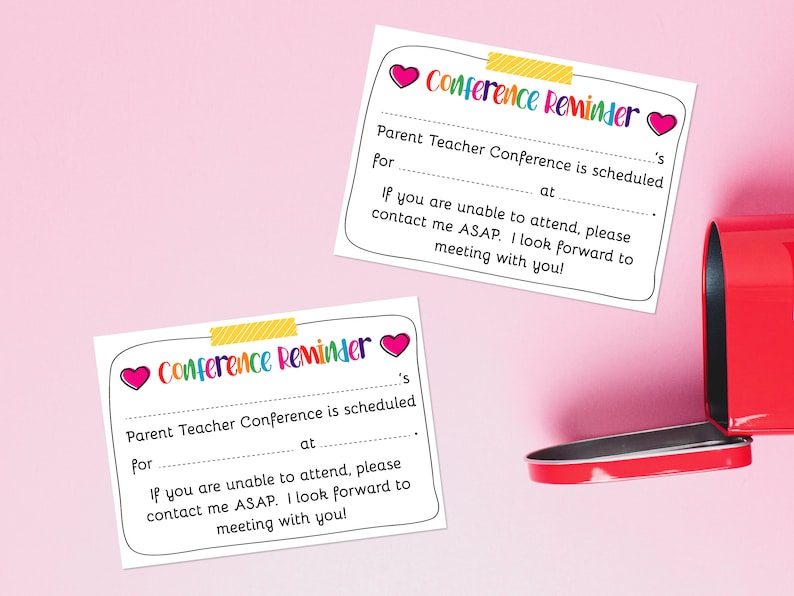 Parent Teacher Conference Reminder, Teacher Mail, Note From the Teacher ...