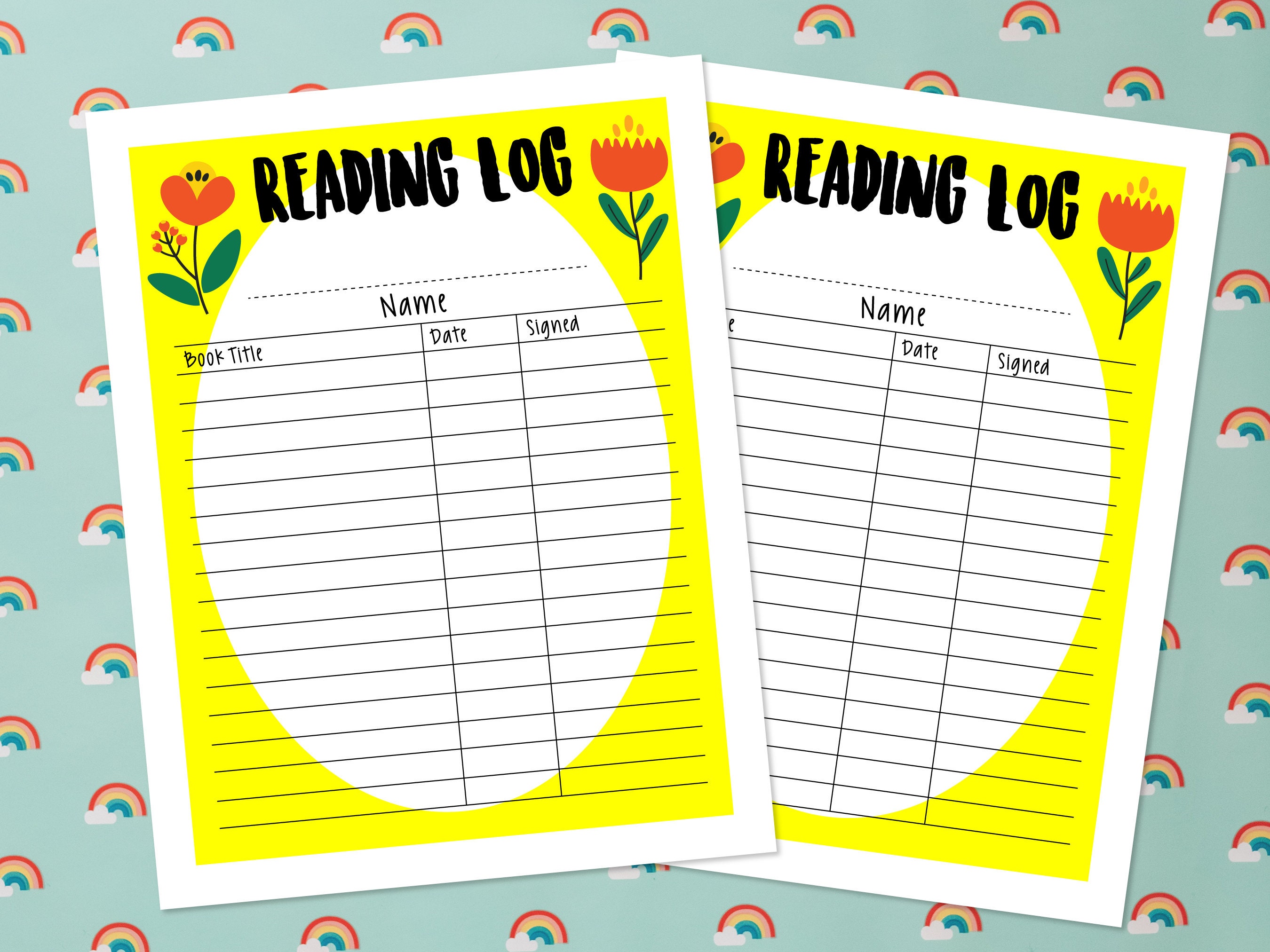 Bright Printable Reading Log, Classroom Activity, Classroom Template ...