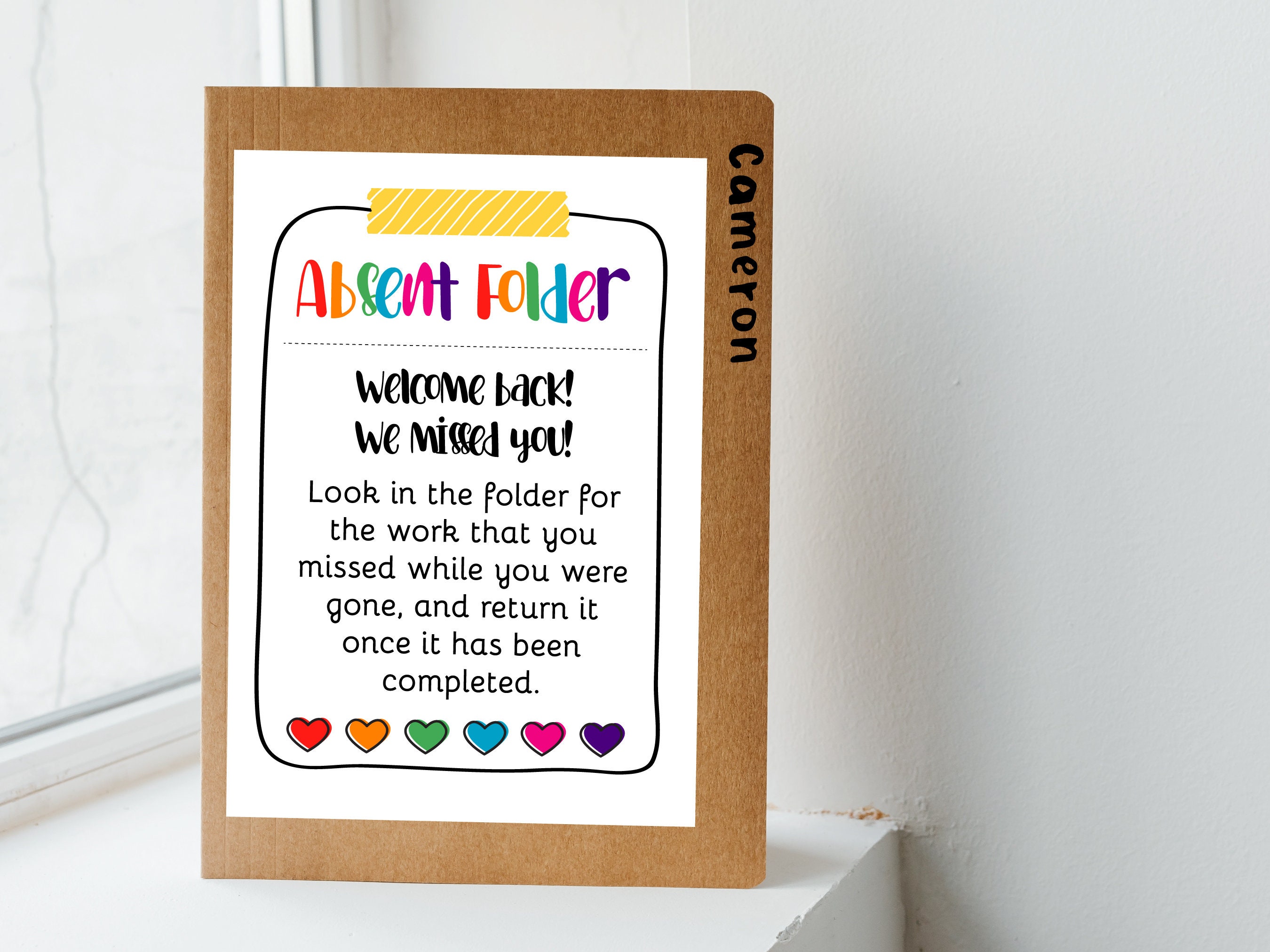 Teacher Resources Absent Folder Printable, Teacher Hack, Classroom ...