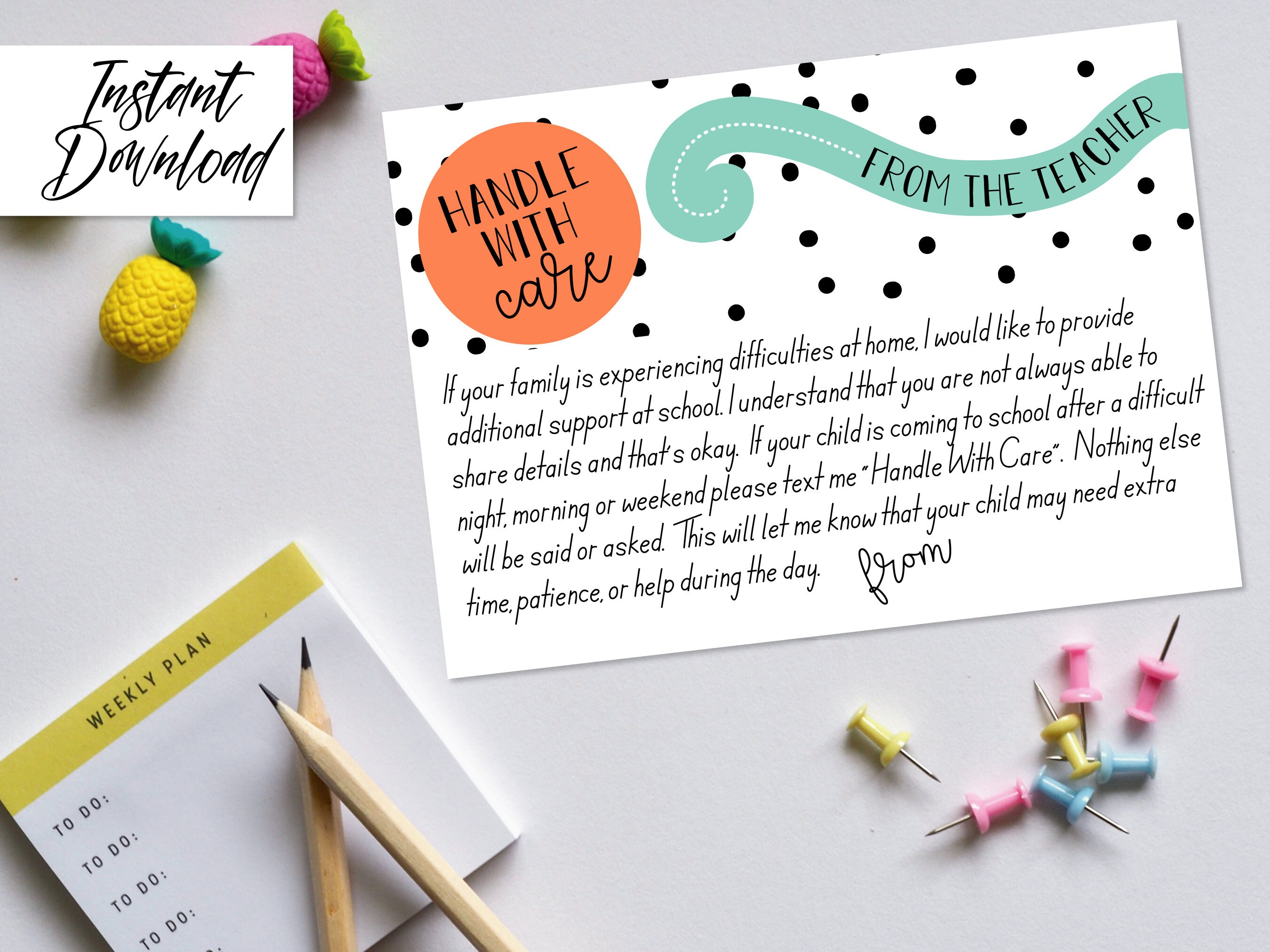 Teacher Mail, Handle With Care, Note From the Teacher, Teacher Report ...