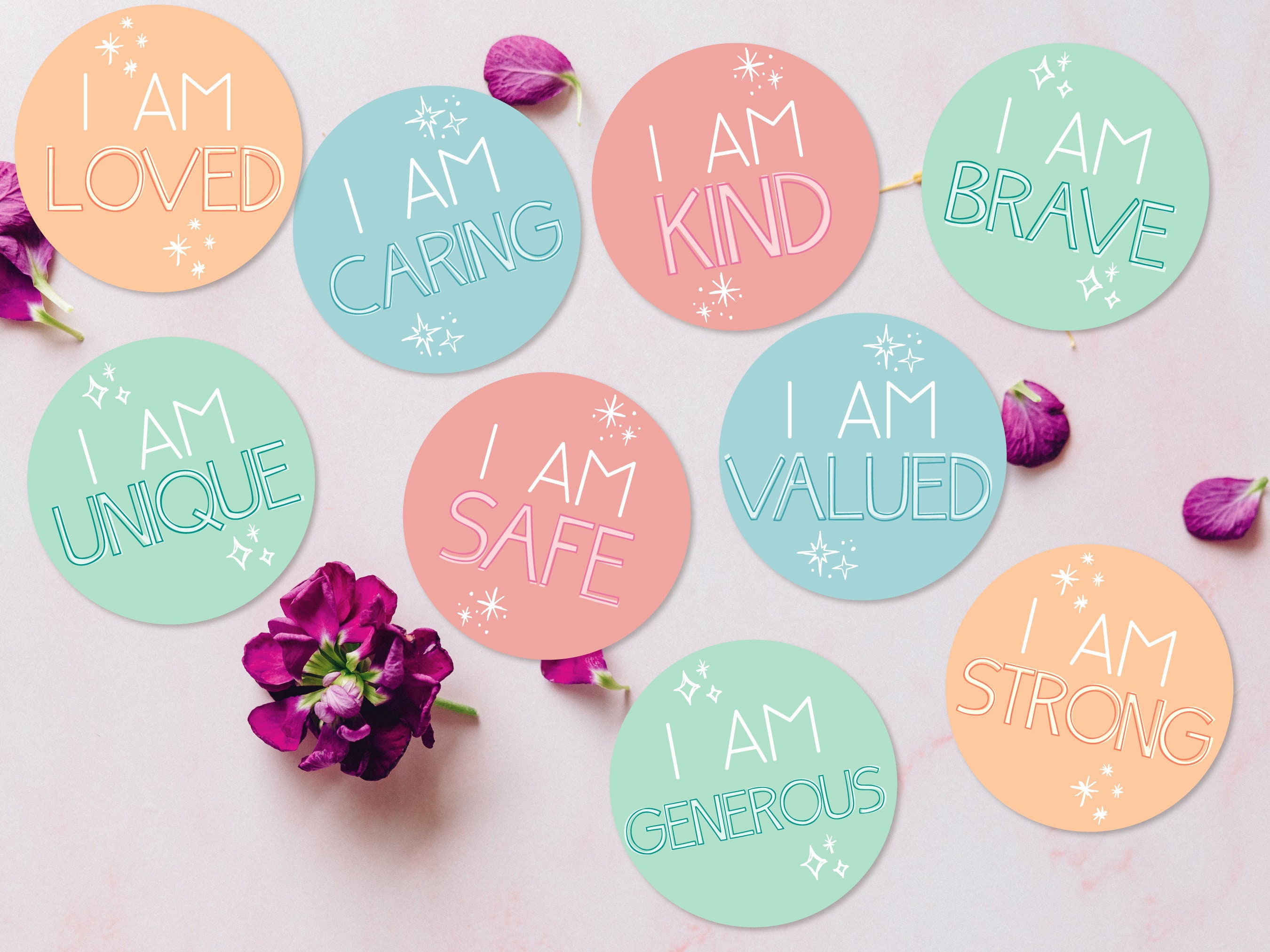Affirmation Mirror Labels, Affirmation Station, Boho Classroom Decor ...