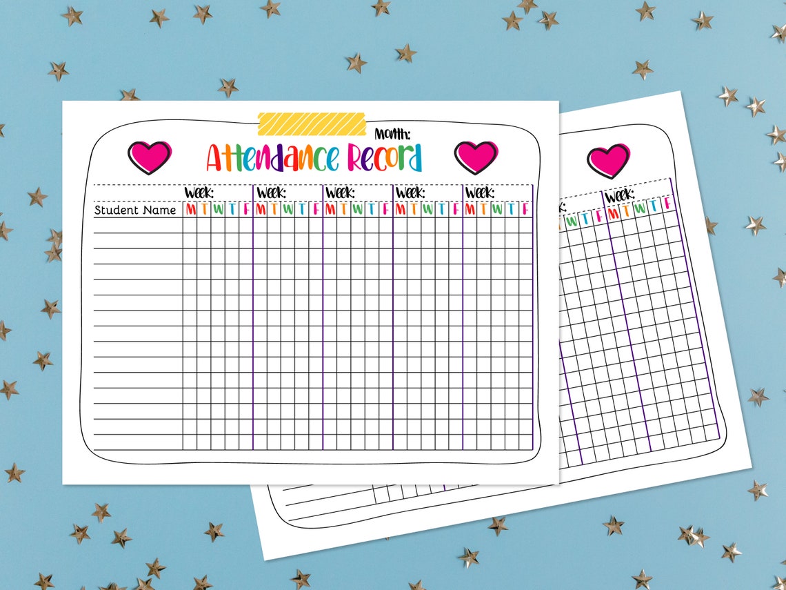 Homeschool Planner, Classroom Attendance Sheet, Teacher Log, Digital ...